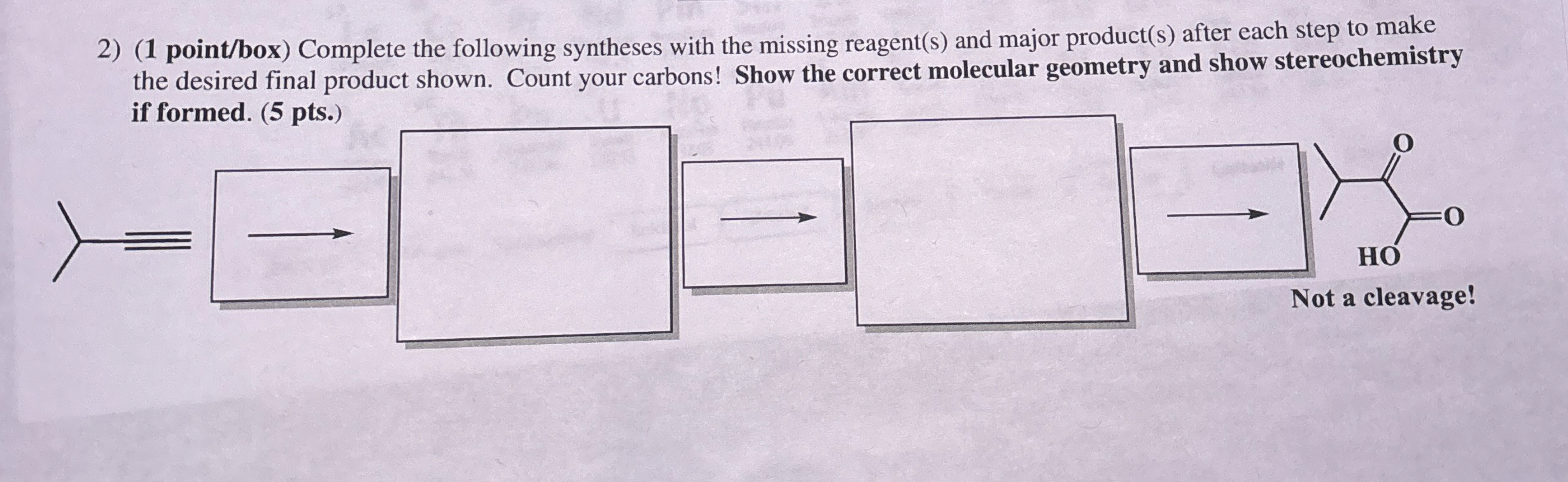 Solved (1 ﻿point/box) ﻿Complete the following syntheses with | Chegg.com