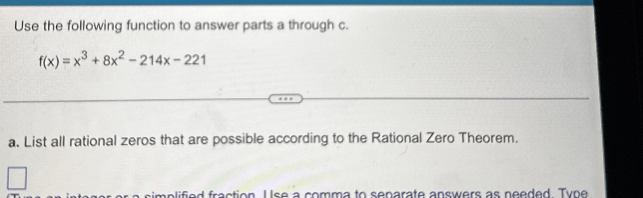 Solved Use the following function to answer parts a through | Chegg.com