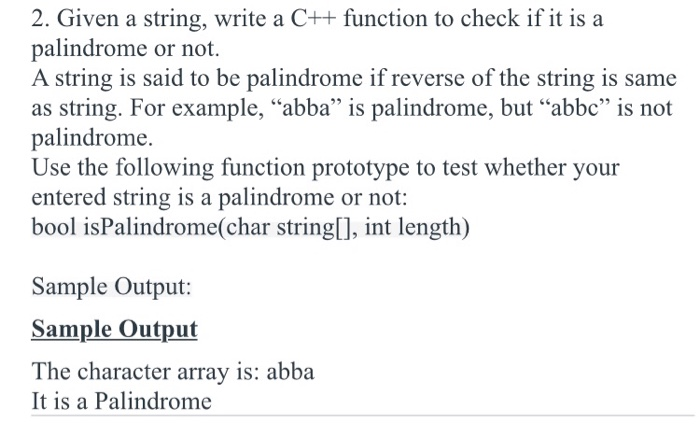 Solved 2 Given A String Write A C Function To Check If 8111