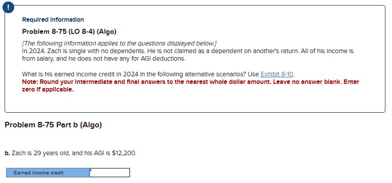 Solved Required Information Problem 8-75 (LO | Chegg.com