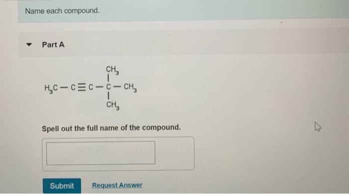 Solved Name each compund. Spell out the full name of the | Chegg.com