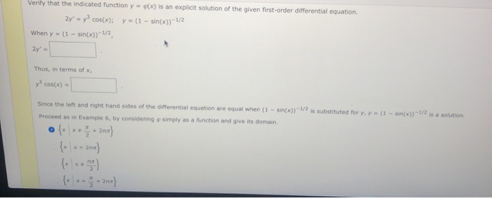 Solved Verify that the indicated function y(x) is an | Chegg.com