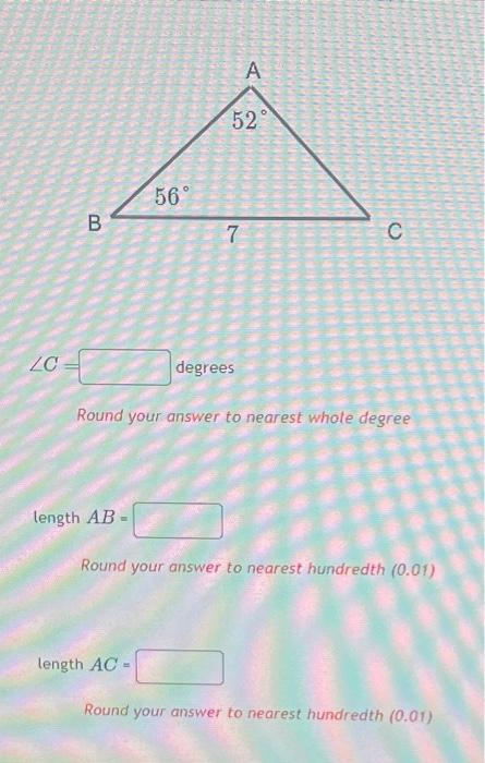 Solved Round your answer to nearest whote degree AB= Round | Chegg.com