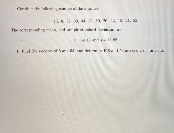Solved Consider the following sample of data values 13, 8, | Chegg.com