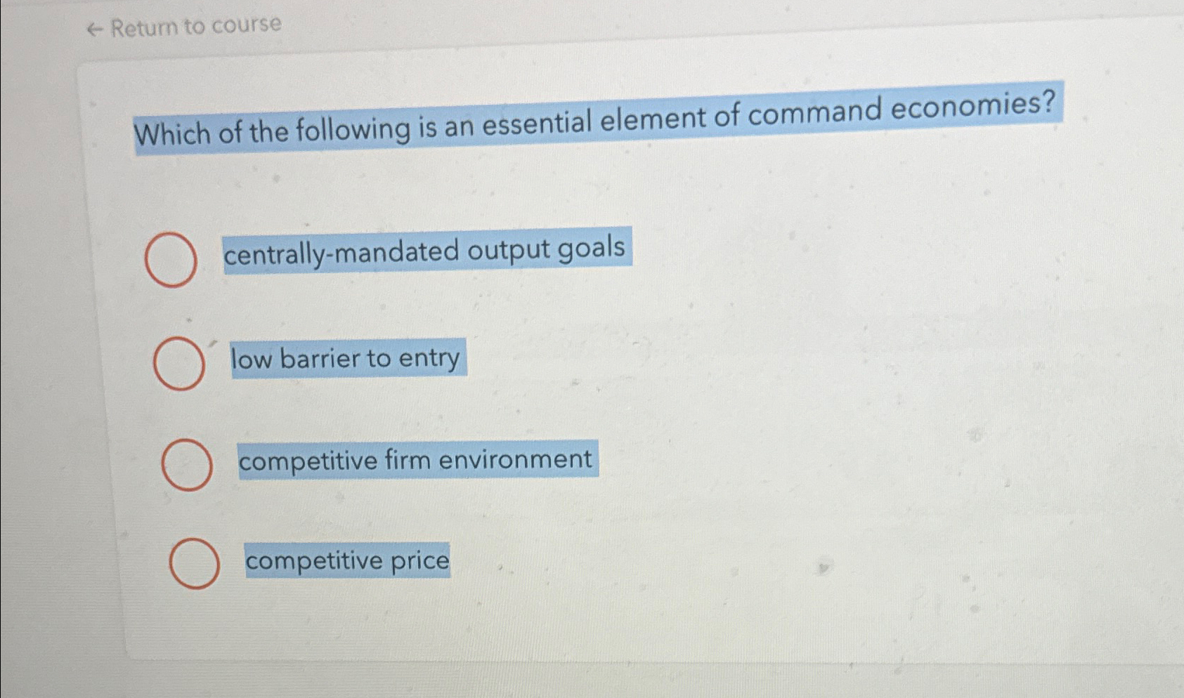 Solved Return to courseWhich of the following is an | Chegg.com