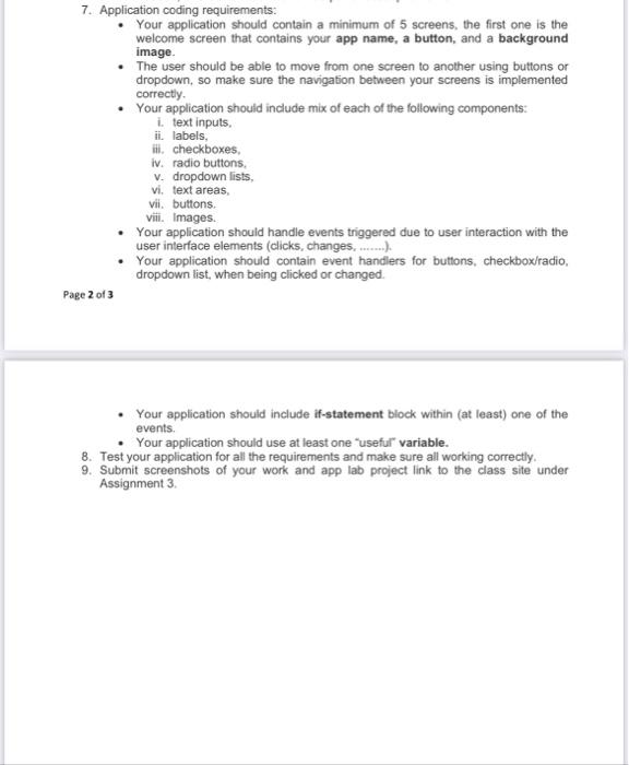 Solved 7. Application coding requirements: - Your | Chegg.com