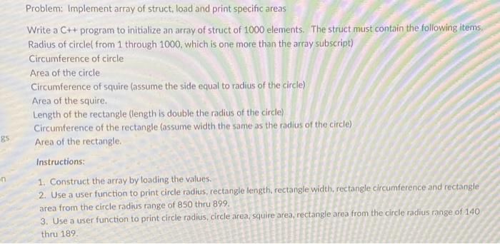 Solved Problem Implement Array Of Struct Load And Print