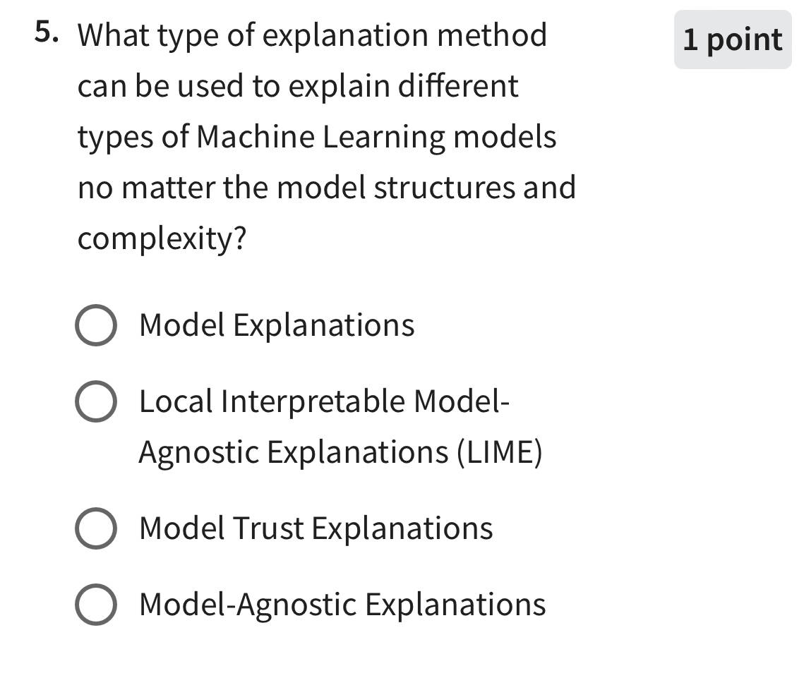 Solved What type of explanation method1 ﻿pointcan be used to | Chegg.com