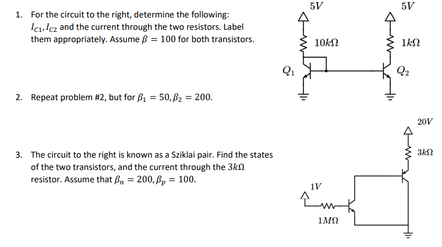 Solved For the circuit to the right, determine the | Chegg.com