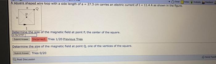 Solved Timer A square shaped wire loop with a side length of | Chegg.com
