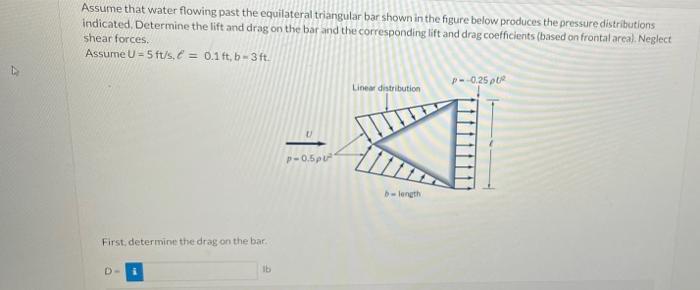 Solved Assume that water flowing past the equilateral | Chegg.com