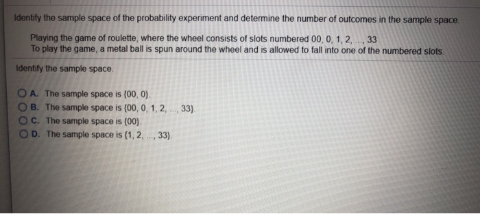Solved Identify the sample space of the probability | Chegg.com