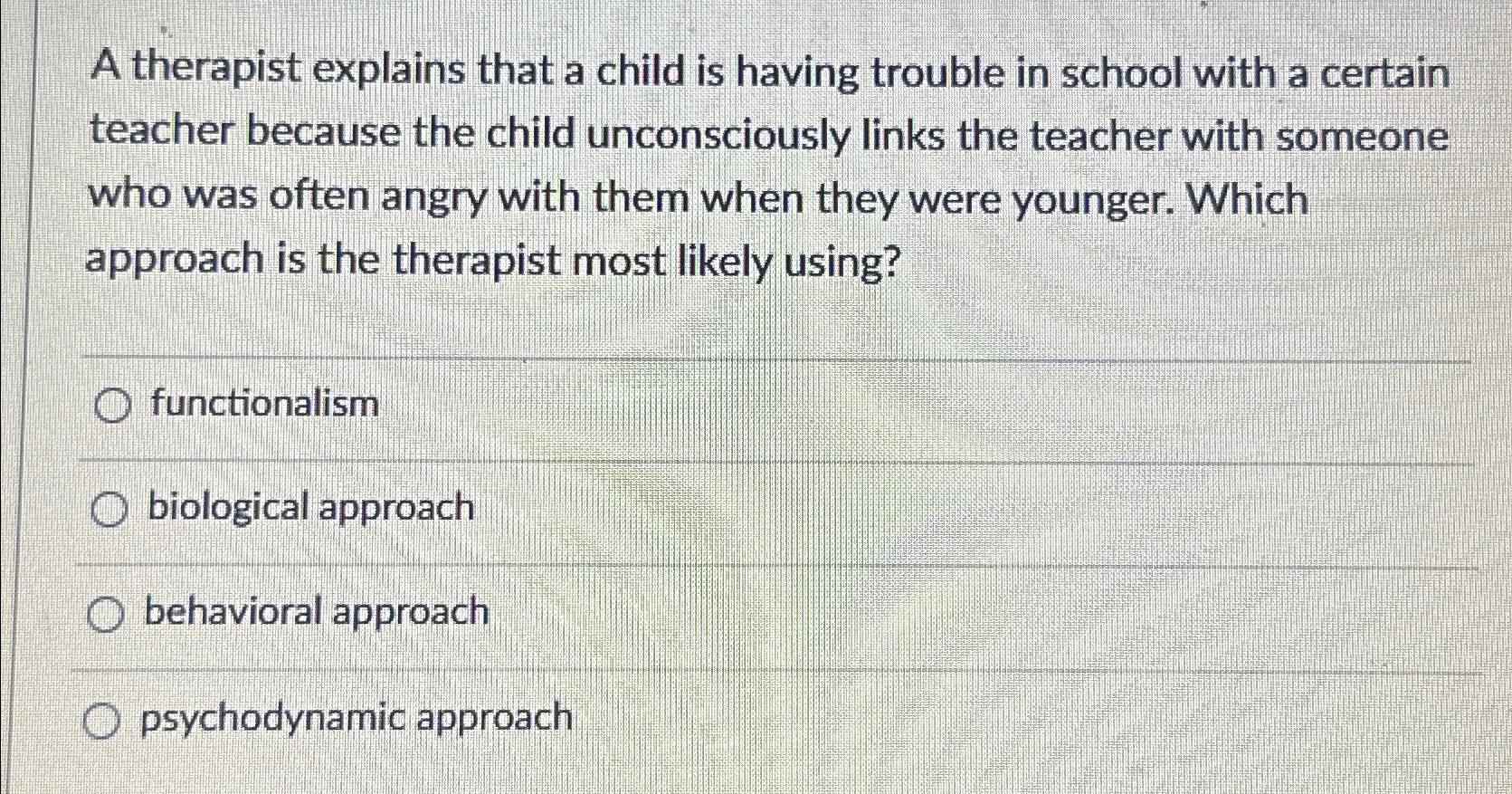 Solved A therapist explains that a child is having trouble | Chegg.com