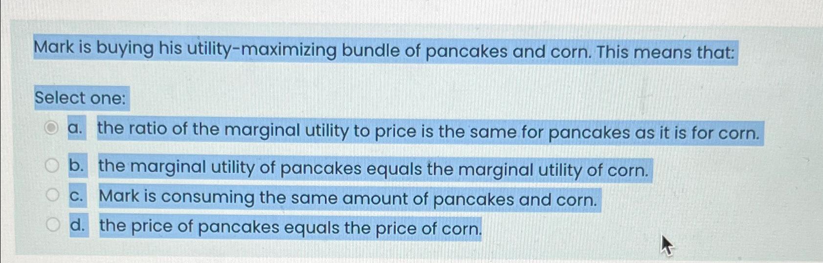 Solved Mark is buying his utility-maximizing bundle of | Chegg.com
