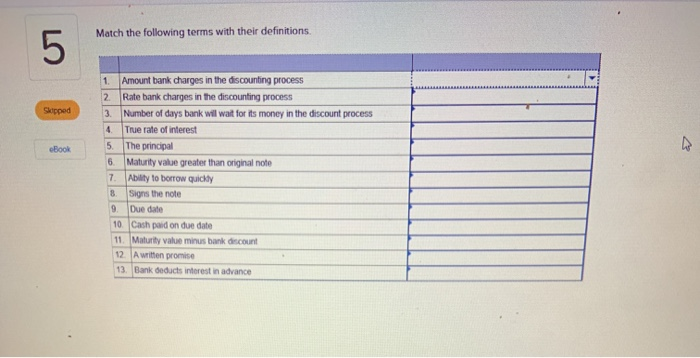 Solved Match the following terms with their definitions | Chegg.com