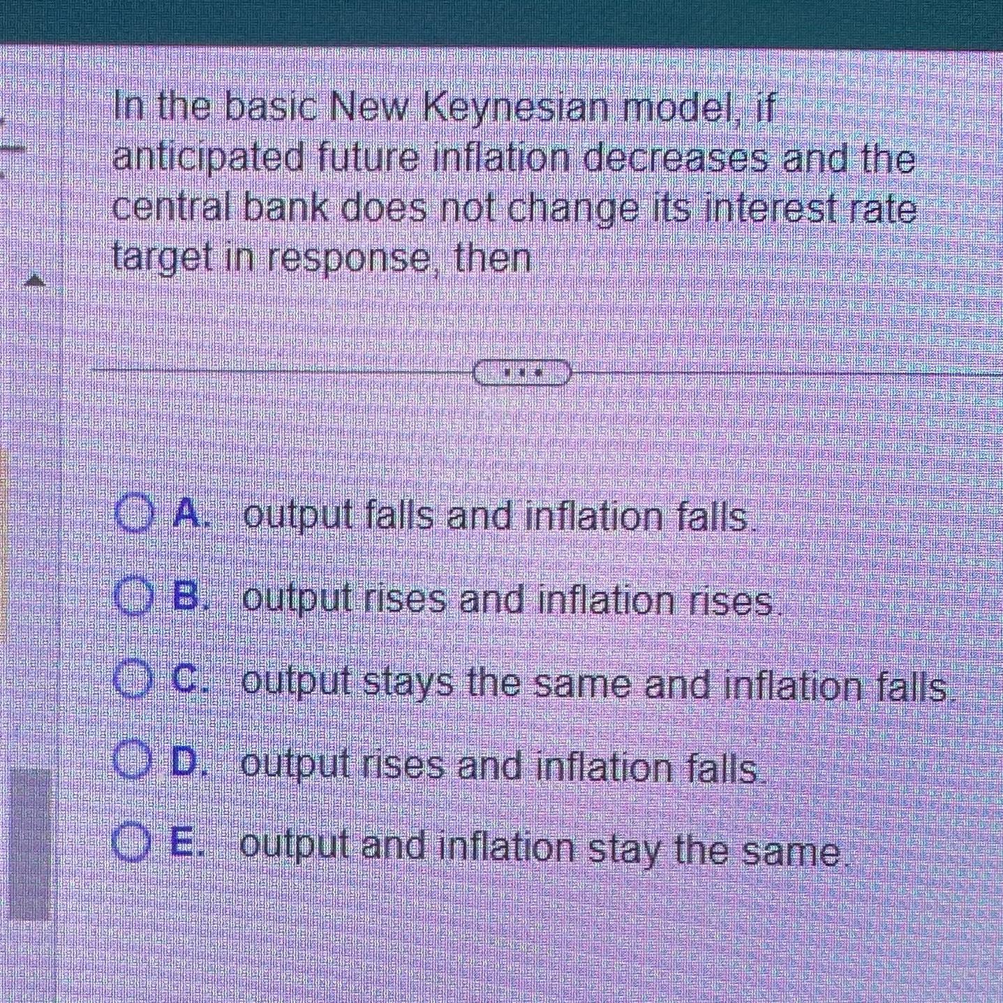 Solved In the basic New Keynesian model, if anticipated | Chegg.com