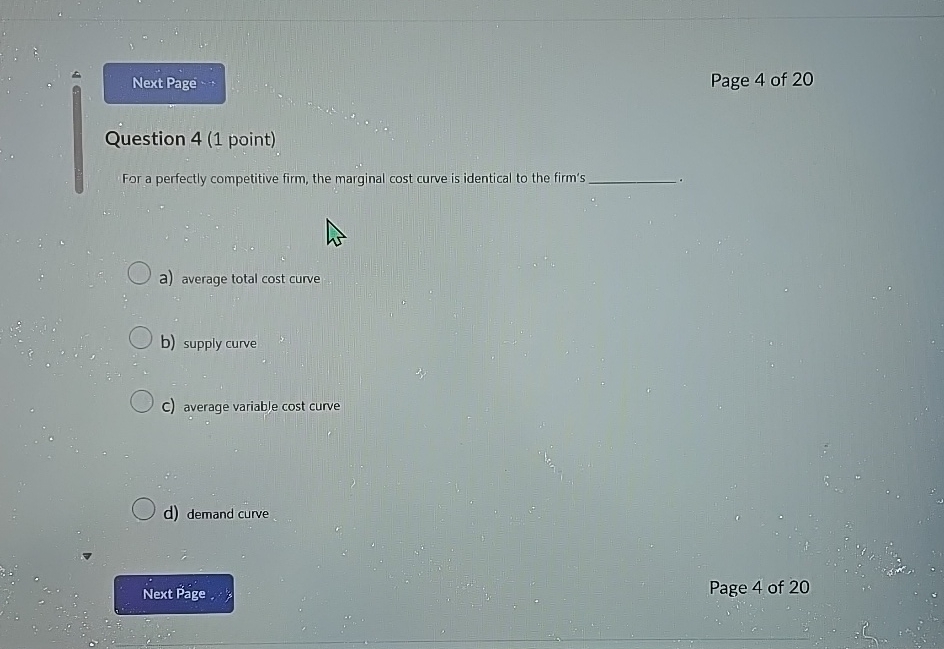 Solved Page 4 ﻿of 20Question 4 (1 ﻿point)For a perfectly | Chegg.com