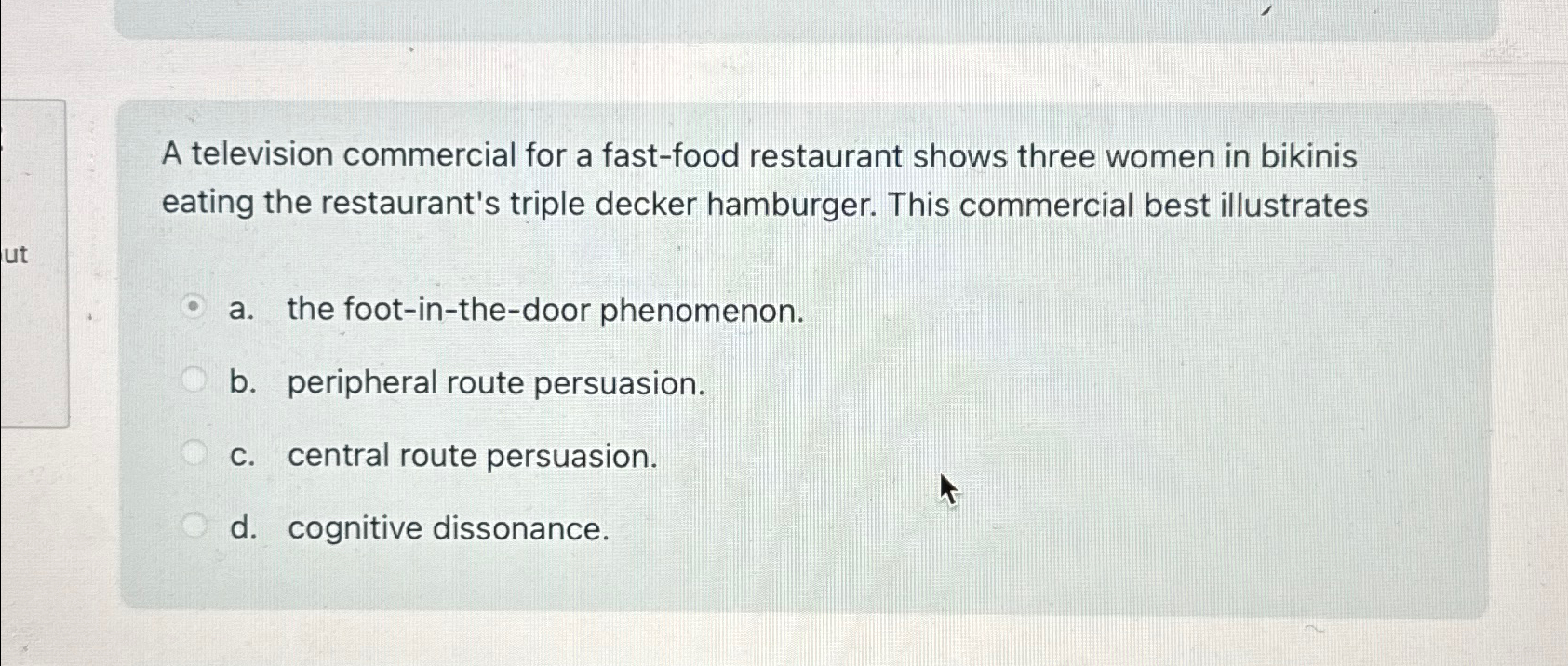 Solved A television commercial for a fast-food restaurant | Chegg.com