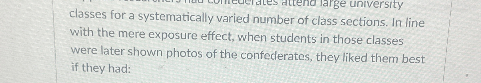 Solved classes for a systematically varied number of class | Chegg.com