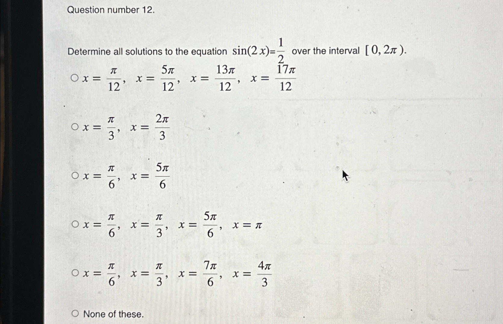 Solved Question number 12.Determine all solutions to the | Chegg.com