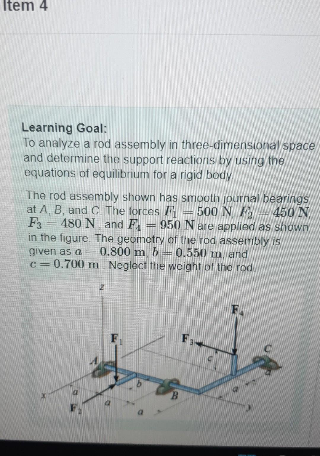 Solved Part E Finding The Z Component Of The Reaction At A 