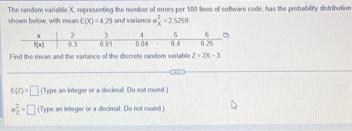 Solved The Random Variable X Representing The Number Of 