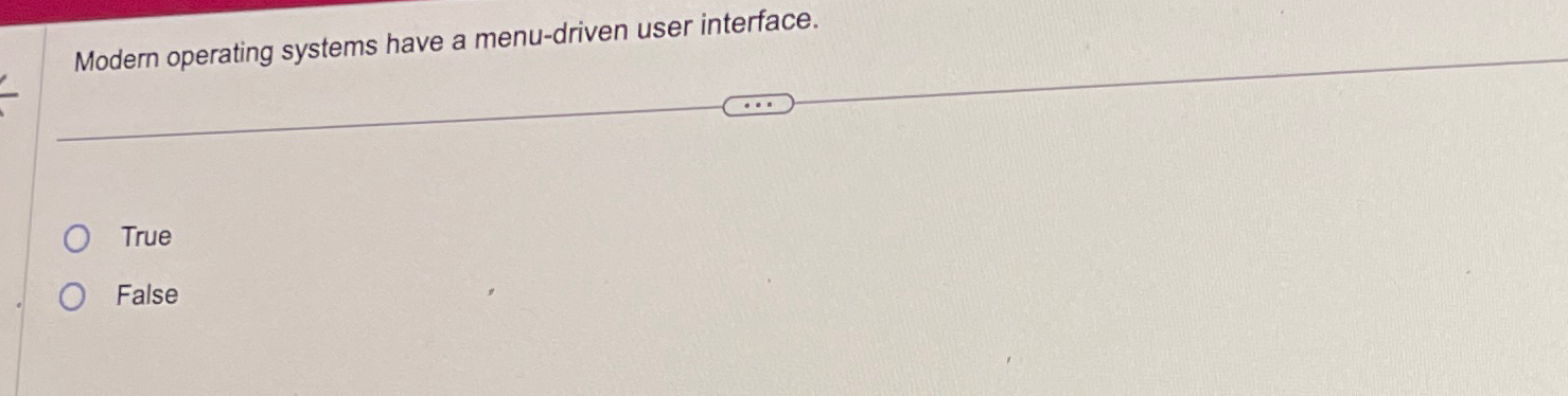 Solved Modern operating systems have a menu-driven user | Chegg.com