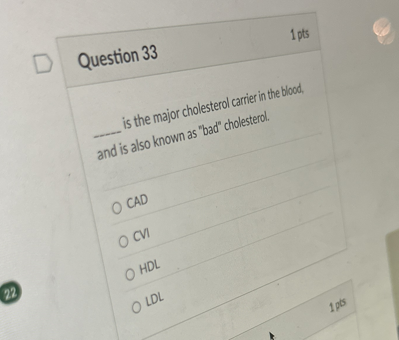 Solved Question 331 ﻿ptsq, ﻿is the major cholesterol carrier | Chegg.com