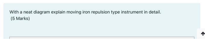 Solved With a neat diagram explain moving iron repulsion | Chegg.com
