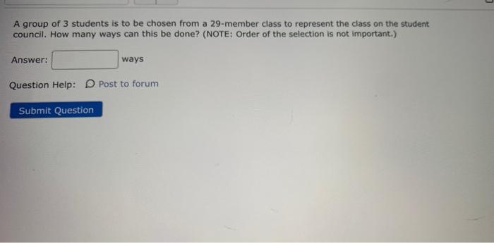 Solved A group of 3 students is to be chosen from a | Chegg.com