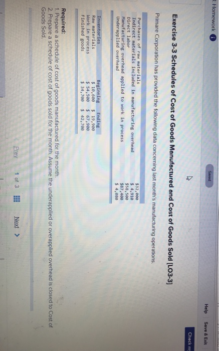 Solved 3. Homework Saved Help Save & Exit Check my Exercise | Chegg.com