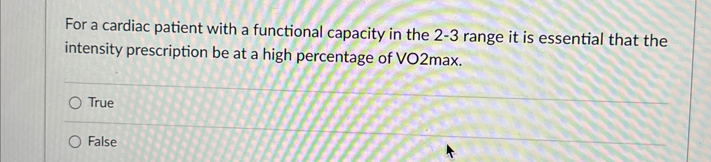 Solved For a cardiac patient with a functional capacity in | Chegg.com