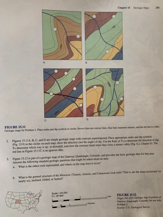 Chapter 15 Geologic Maps 291 750 A 2500 D С FIGURE | Chegg.com