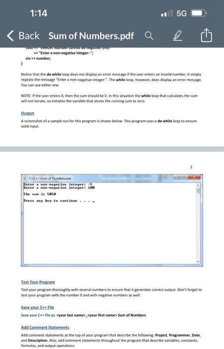 Solved Programting Assignment: Sum of Numbers estetet ased | Chegg.com