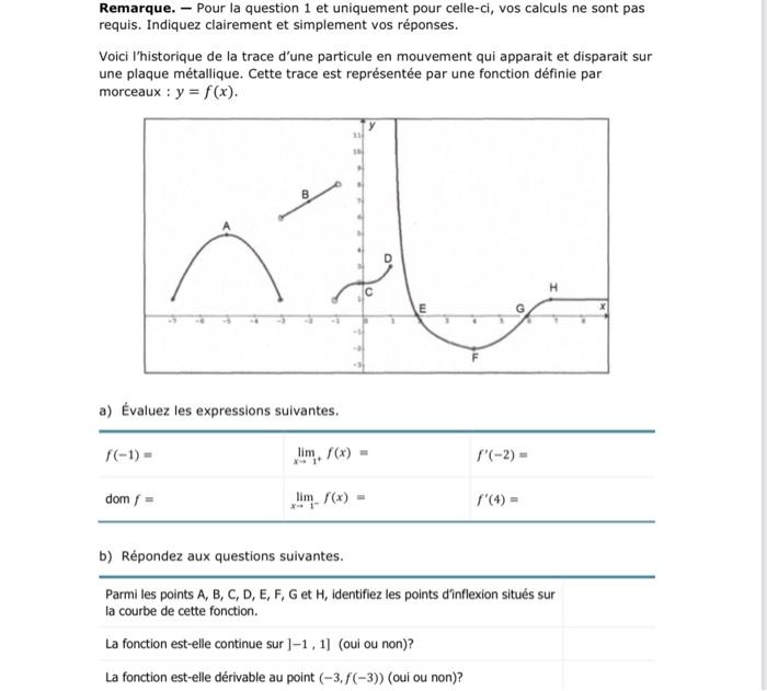 Remarque. - Pour la question 1 et uniquement pour | Chegg.com