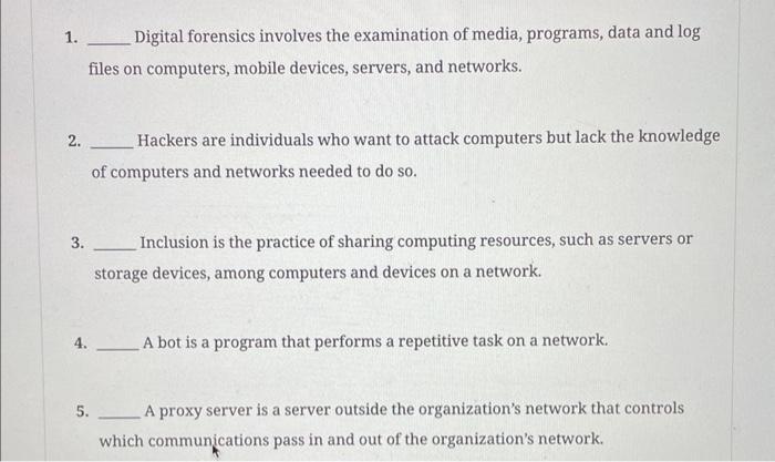 Solved 1. Digital forensics involves the examination of | Chegg.com