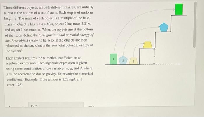 Solved Three different objects, all with different masses, | Chegg.com