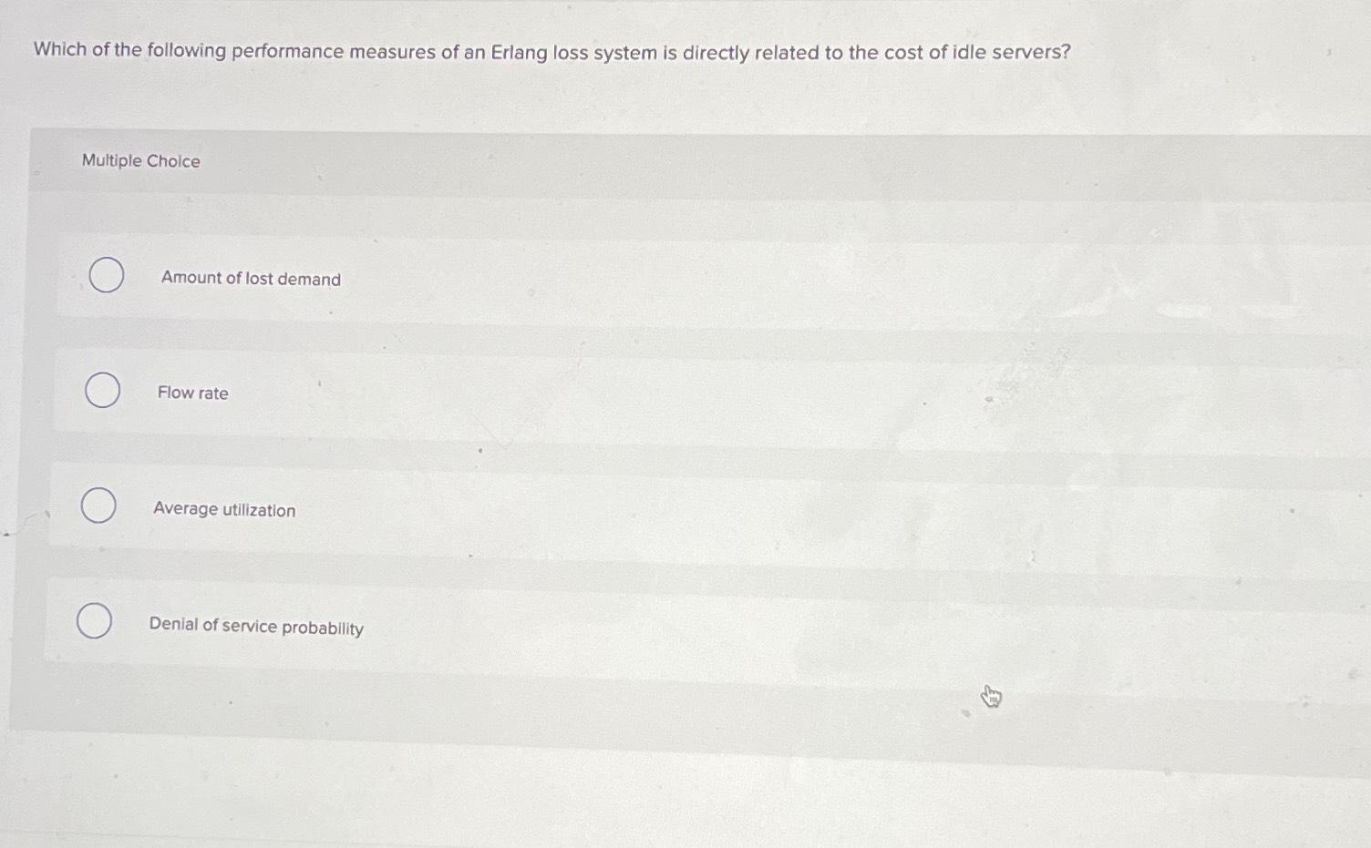 Solved Which of the following performance measures of an | Chegg.com