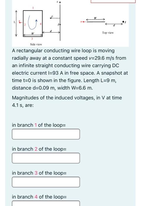 Solved Top view Side view A rectangular conducting wire loop | Chegg.com