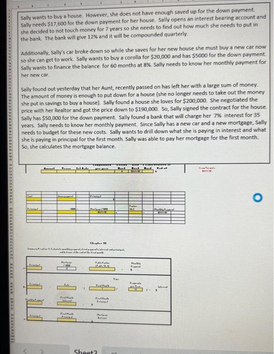 Solved Sally wants to buy a house. However, she does not | Chegg.com