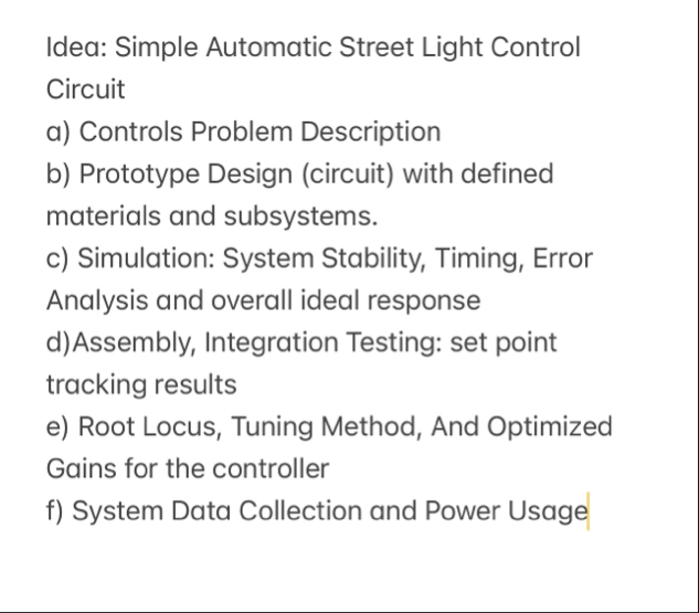 Solved Idea: Simple Automatic Street Light Control Circuita) | Chegg.com