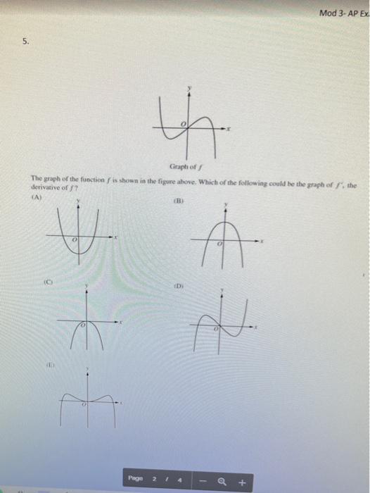 Solved Mod 3-AP EX 5. क Graph of The graph of the function | Chegg.com