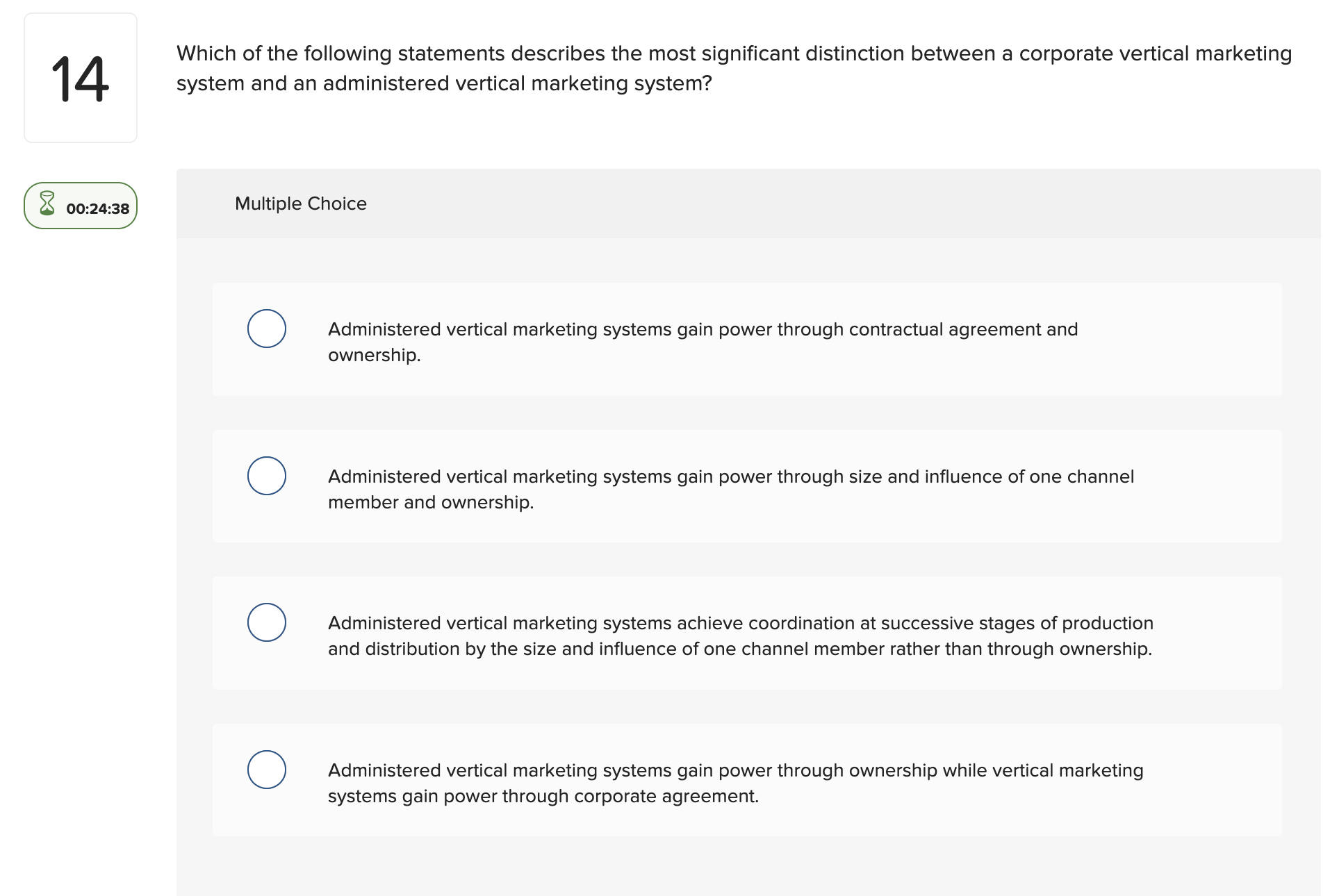 Solved 14Which of the following statements describes the | Chegg.com