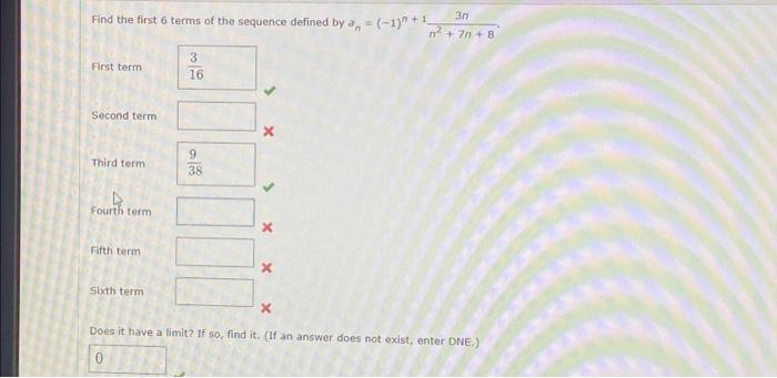 Solved Find the first 6 terms of the sequence defined by a = | Chegg.com