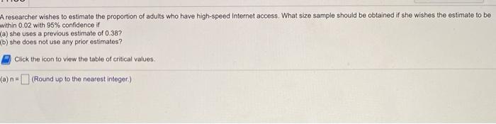 Solved A researcher wishes to estimate the proportion of | Chegg.com
