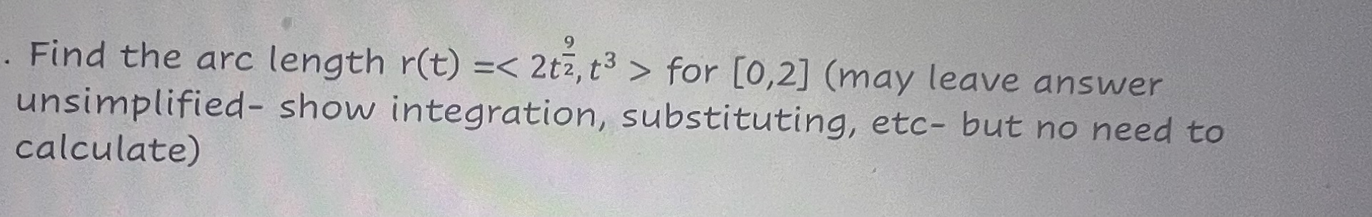Solved Find the arc length r(t)= ﻿for 0,2 (may | Chegg.com