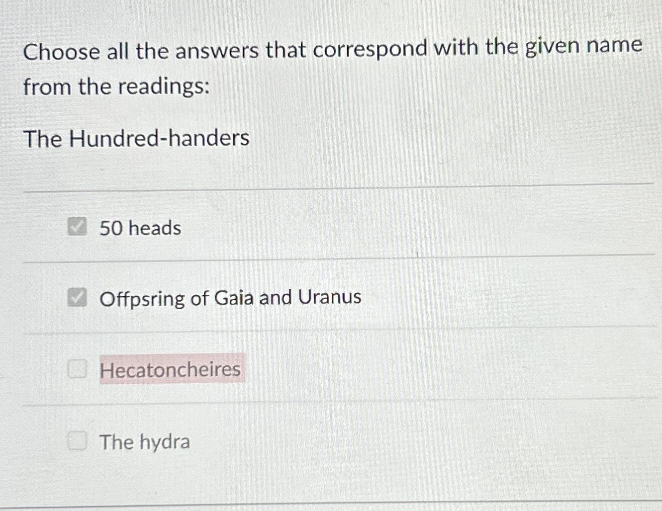 Solved Choose all the answers that correspond with the given | Chegg.com