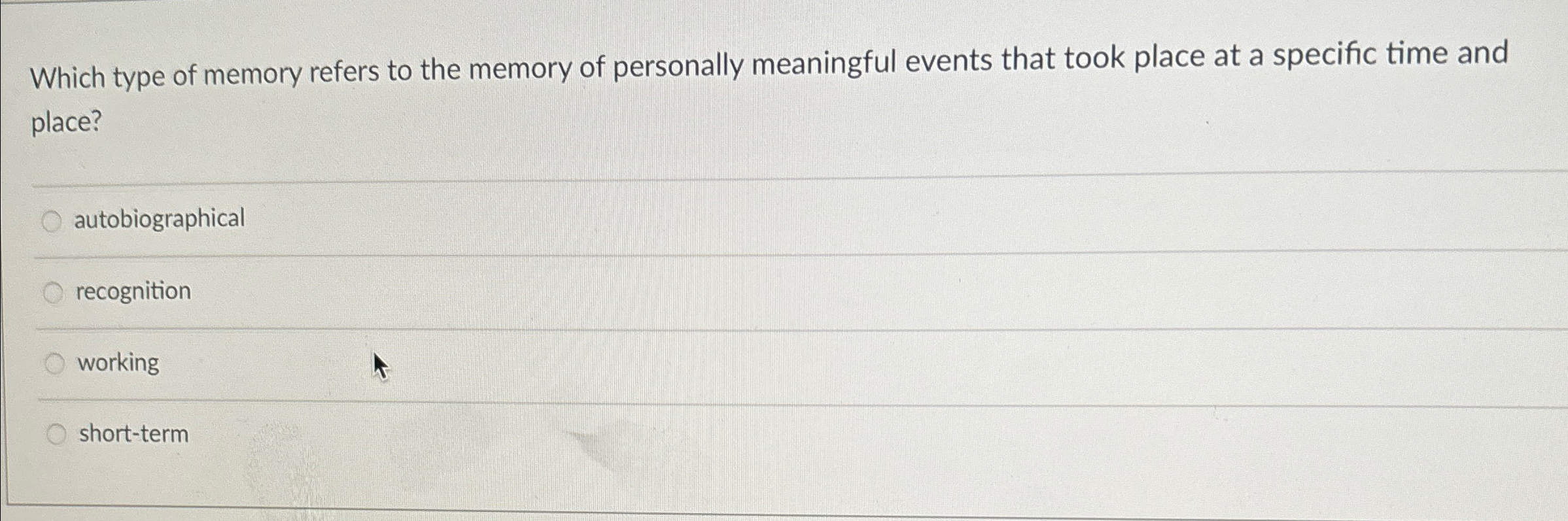 Solved Which type of memory refers to the memory of | Chegg.com