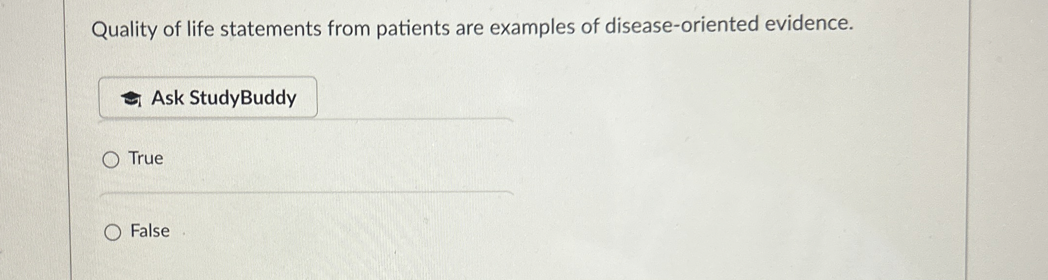 Solved Quality of life statements from patients are examples | Chegg.com