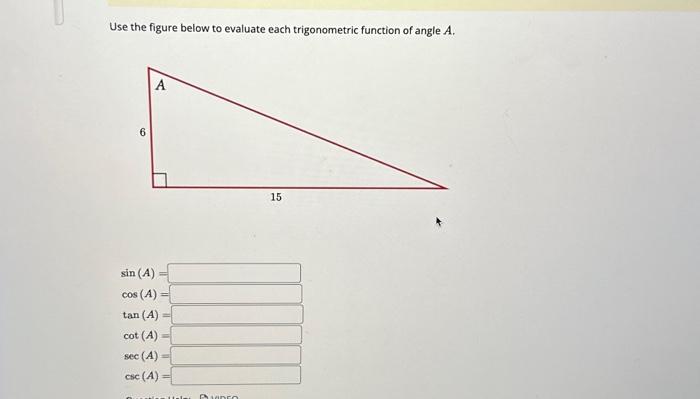 Solved Use the figure below to evaluate each trigonometric | Chegg.com